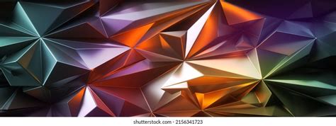 3d Render Abstract Crystallized Background Illuminated Stock