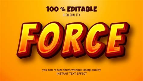 Premium Vector Vector Force Text Effect