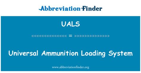 Uals Significa Sistema De Carga De Munición Universal Universal Ammunition Loading System