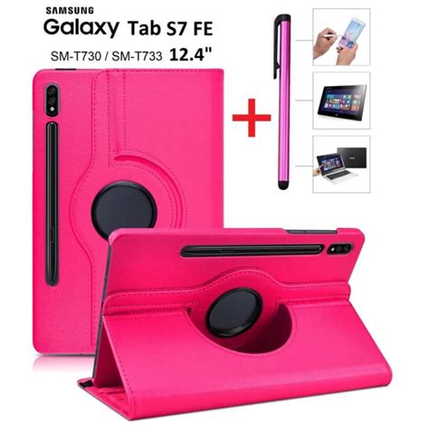 Funda Giratoria Y Lapiz Optico Para Samsung Tab S7 Fe 124 Sm T730