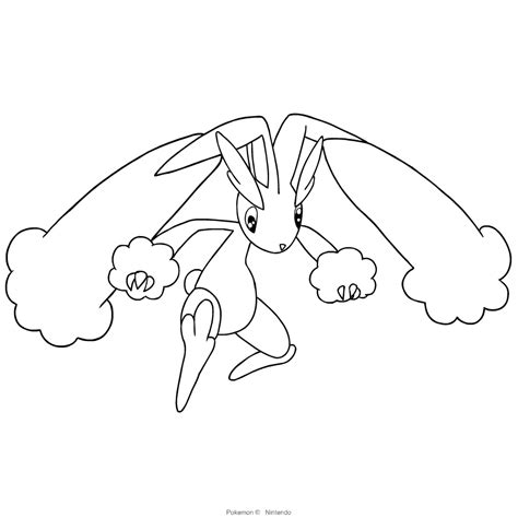 Disegno Lopunny Dei Pokémon Di Quarta Generazione Da Colorare