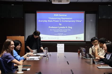 Rsis Seminar By Professor Lynette Ong Rsis