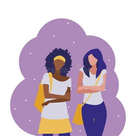 Young Girls Students Modeling Stock Illustration Illustration Of