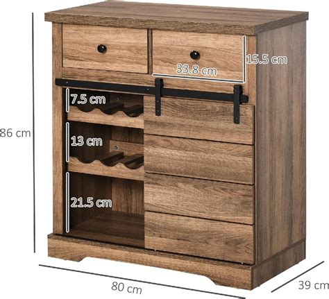 DecHome Credenza Da Cucina In Stile Industriale Dispensa Vintage D35336