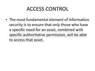 PPT Chapter 4 Access Control PowerPoint Presentation Free Download ID 1691577
