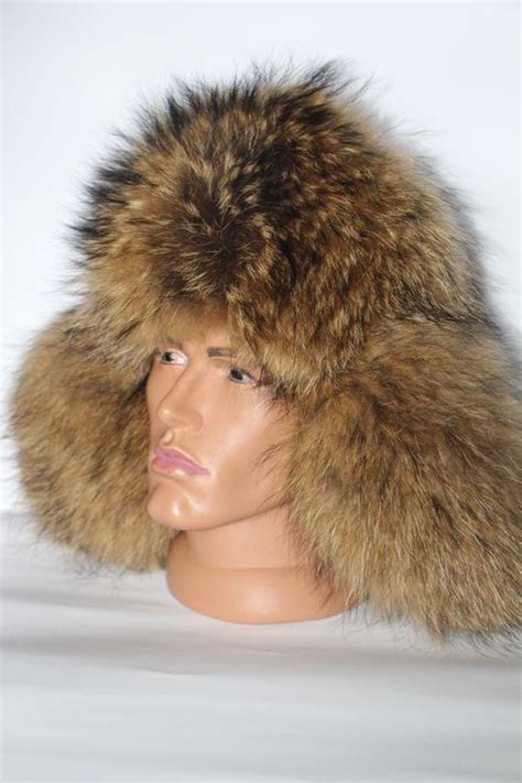 ᐉ Шапка вушанка зимова чоловіча з хутра єнота 29129 • Краща ціна в Києві Україні • Купити в