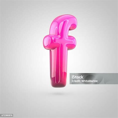 글로시 레드와 핑크 그라데이션 페인트 흰색 배경에 고립 된 알파벳 편지 F 소문자 0명에 대한 스톡 벡터 아트 및 기타 이미지 0명 3차원 형태 공기 주입 Istock