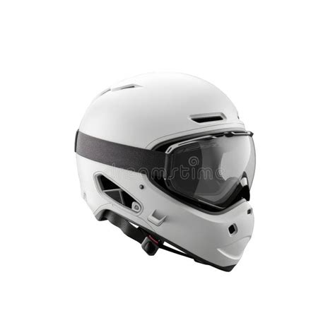 White Motorcycle Helmet With Integrated Goggles Stock Illustration