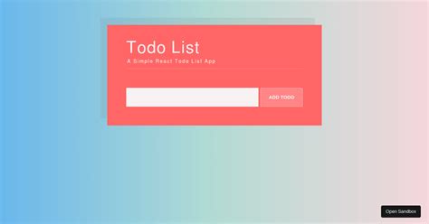 Todo List Codesandbox