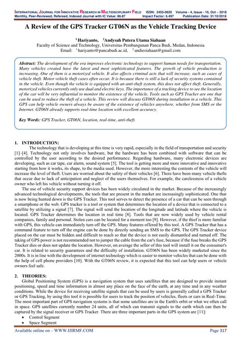 PDF A Review Of The GPS Tracker GT06N As The Vehicle Tracking Device