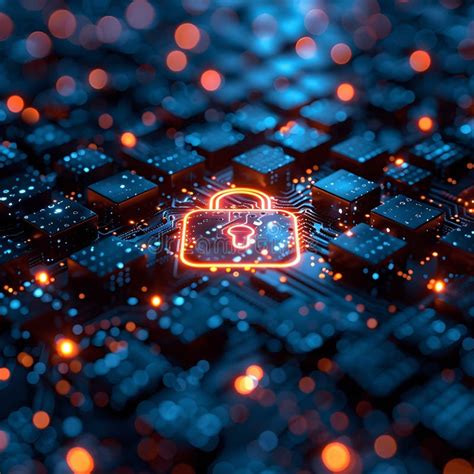 Encrypting Information With A Digital Lock Stock Illustration Illustration Of Cybersecurity