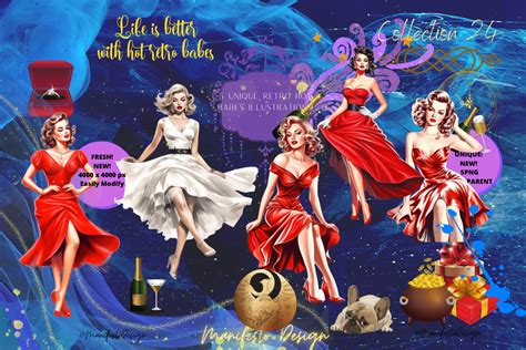 Pin Up Girls Collection Clipart Graphic By Manifesto Design · Creative