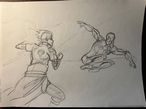Spider Man Vs Sasuke Sketching By Mcolebro On Deviantart