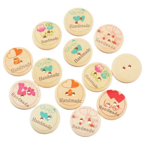 50 шт пуговицы из натурального дерева для рукоделия Новогодние декоративные пуговицы для одежды