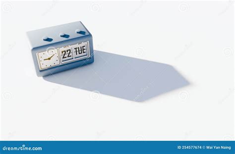 ALARM CLOCK DISPLAYING TEN PAST NINE TUESDAY 22 Stock Photo Image Of