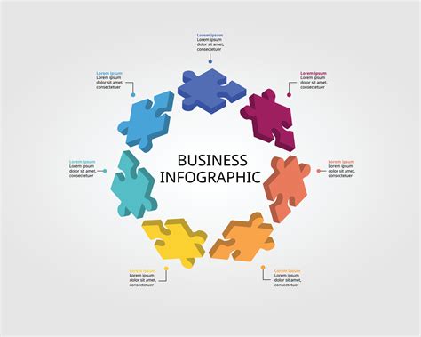 Jigsaw Puzzle Connection Template For Infographic For Presentation For