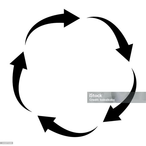 Circular Flow Process Diagram Arrows Forming Continuous Circular Flow
