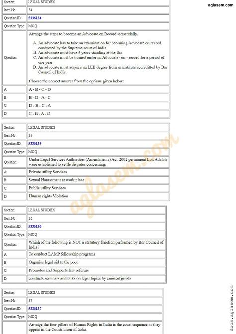 Cuet 2022 Question Paper Legal Studies Pdf Download Cuet Ug Paper