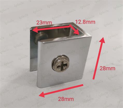 28x28mm Glass Clamp Zinc Alloy Shower Clip Holder Support Stand 玻璃夹