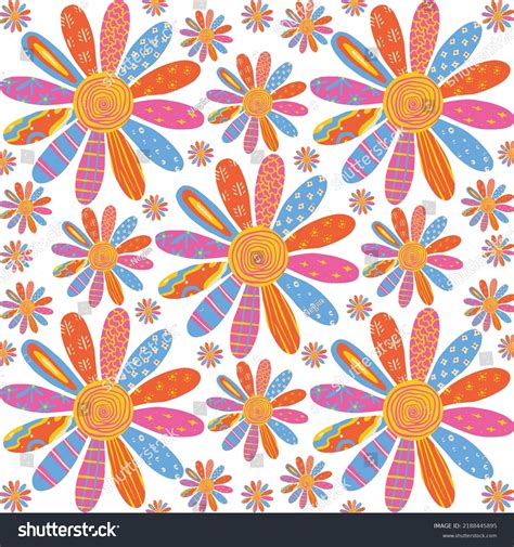 Patchwork Patterned Flower Petal Daisy Repeat Stock Vector Royalty Patchwork Patterned Flower Petal Daisy Repeat Stock Vector Royalty