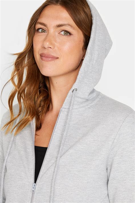 Lts Tall Womens Grey Marl Cotton Longline Hoodie Long Tall Sally