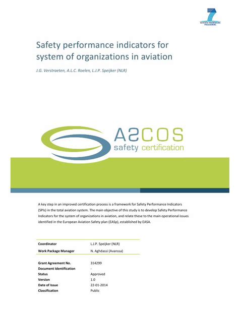 Pdf Safety Performance Indicators For System Of Organizations
