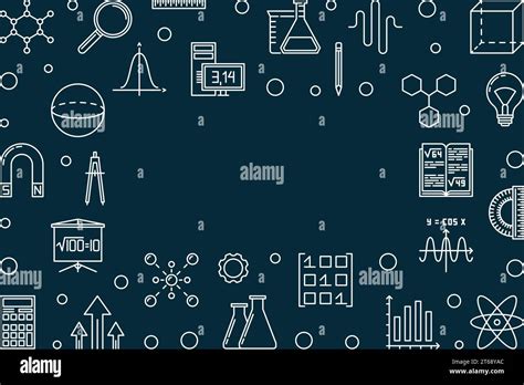 Stem Education Vector Horizontal Frame Science Technology Engineering Math Concept Illustration