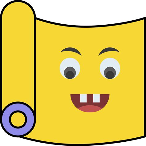 Scroll Funny Mascot Cartoon Paper Icon In Yellow Color 24158886 Vector