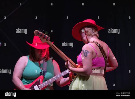 Gwenllian Anthony And Hollie Singer Of Adwaith Play Walled Garden At Green Man 2022 Music