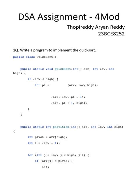 Dsa Assignment 4 Pdf Software Engineering Computer Programming