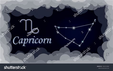 Capricorn Stars Constellation On Night Sky Stock Vector Royalty Free