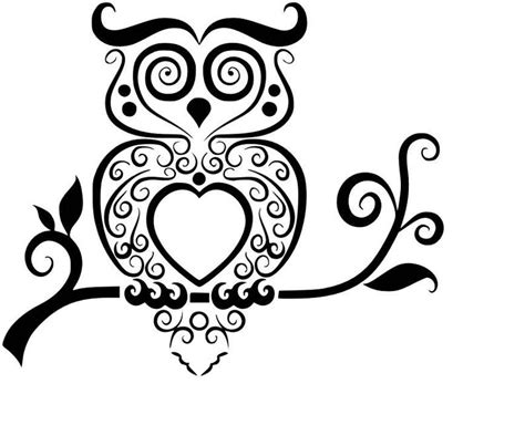 Scroll Owl On Branch Svg Cutting File Etsy