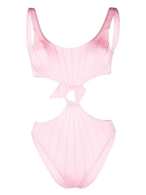Noire Swimwear Cut Out Swimsuit Pink Editorialist