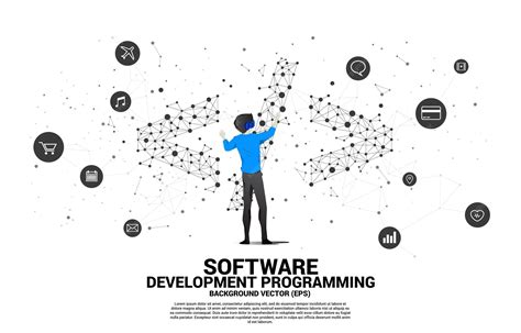 Premium Vector Silhouette Man Wear Vr Glasses Software Development