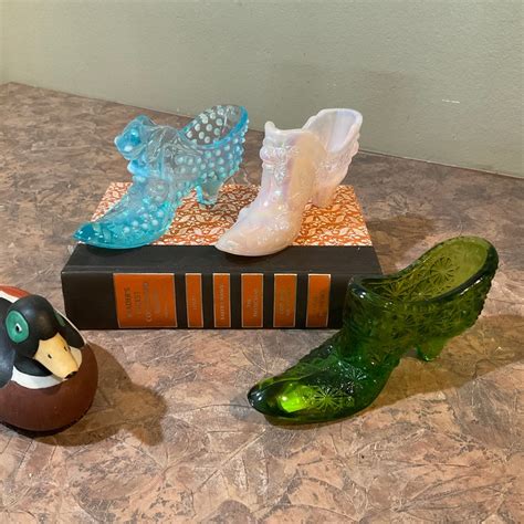 Fenton Glass Shoe Etsy