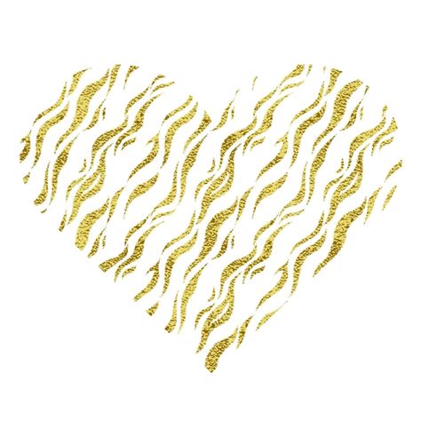 Coeur avec imprimé animal Vecteur métallique doré Vecteur Premium