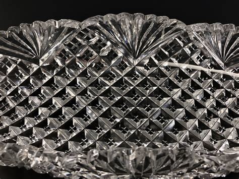 Antique American Brilliant Cut Glass Celery Tray W Lovely Cutting