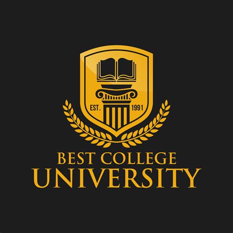 Education Badge Logo Design University High School Emblem Vector Logo