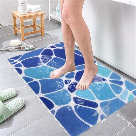 Tapis De Salle De Bain De Douche En Luffa En Pvc Tapis De Baignoire Confort Antidérapant Tapis