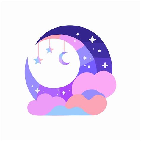 Luna Creciente Dibujada A Mano En Estilo Plano Vector Premium