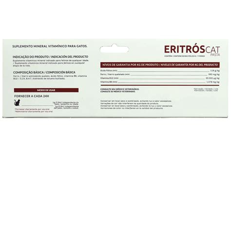 Eritrós Cat Pasta 27ml Suplemento Vitamínico Para Gatos Organnact