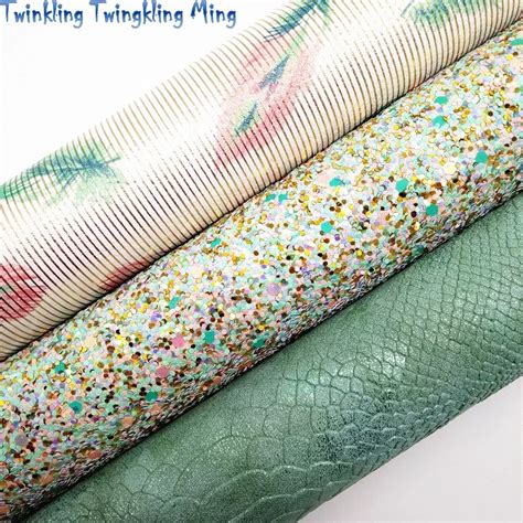민트 반짝이 원단 도마뱀 인조 가죽 원단 깃털 인쇄 된 합성 피혁 시트 A4 8 X 11 반짝 반짝 빛나는 명나라 Xm289인조 털 Aliexpress