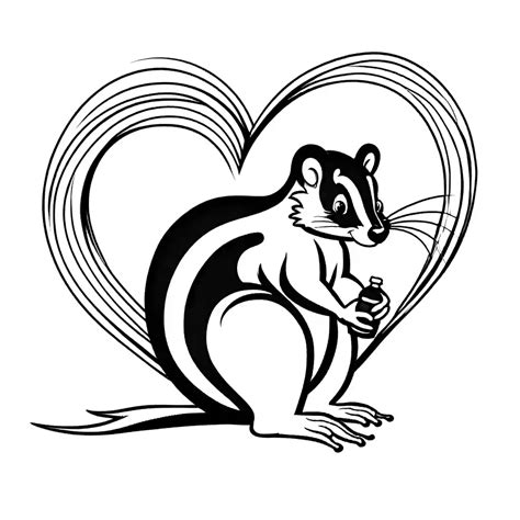 Love Struck Skunk Coloring Page Lulu Pages