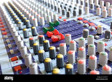 Controls Of Audio Mixing Console Stock Photo Alamy