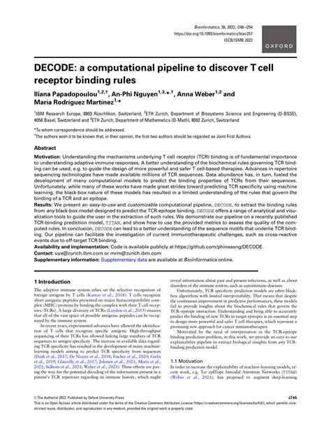 pdf decode a computational pipeline to discover t cell receptor