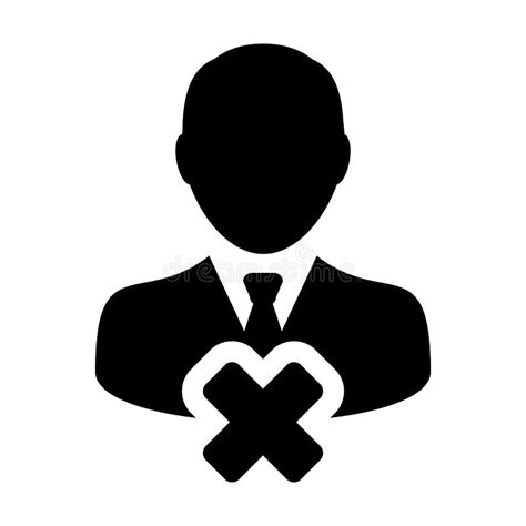 Delete Account Icon Vector Male User Person Profile Avatar With Close