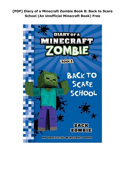 Pdf Diary Of A Minecraft Zombie Book 8 Back To Scare School An