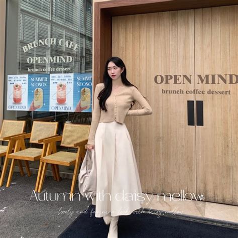 데이지멜로우 국내고퀄 하객룩 Fw 햅번 핀턱 롱 플레어 A라인 주름 롱sk 격식룩 데이트룩데이지멜로우 위시버킷