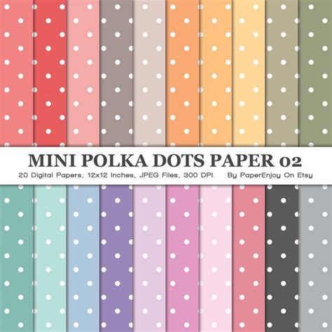 Mini Polka Dot Digital Paper Polka Dots Digital Paper Mini Dots Paper