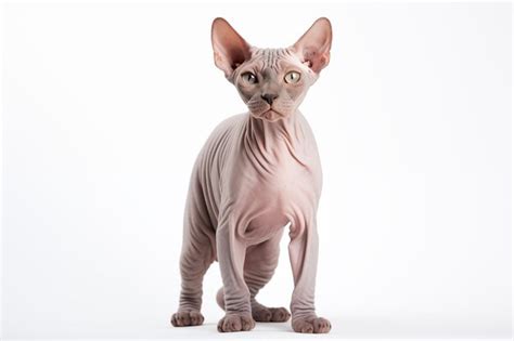 Premium Photo Full Size Portrait Of Sphynx Cat Isolated On White